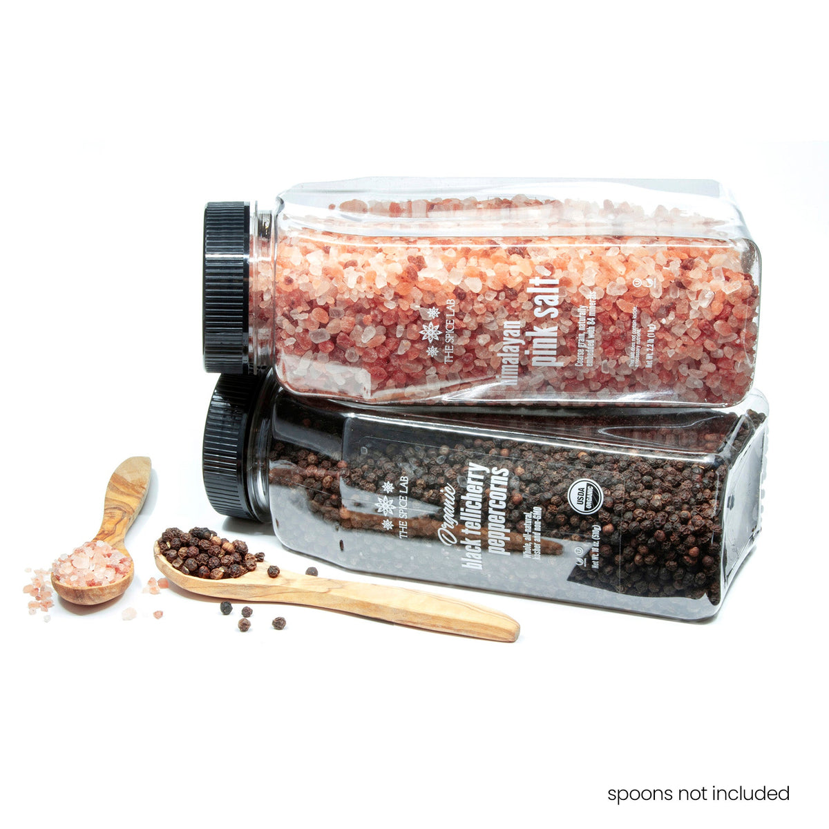 Himalayan Pink Salt Coarse & Organic Black Tellicherry Peppercorns Com ...