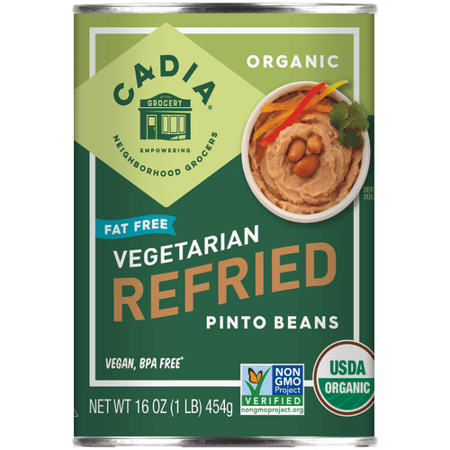 Refried Beans, Fat Free, Organic, Cadia – the berry good elixir company